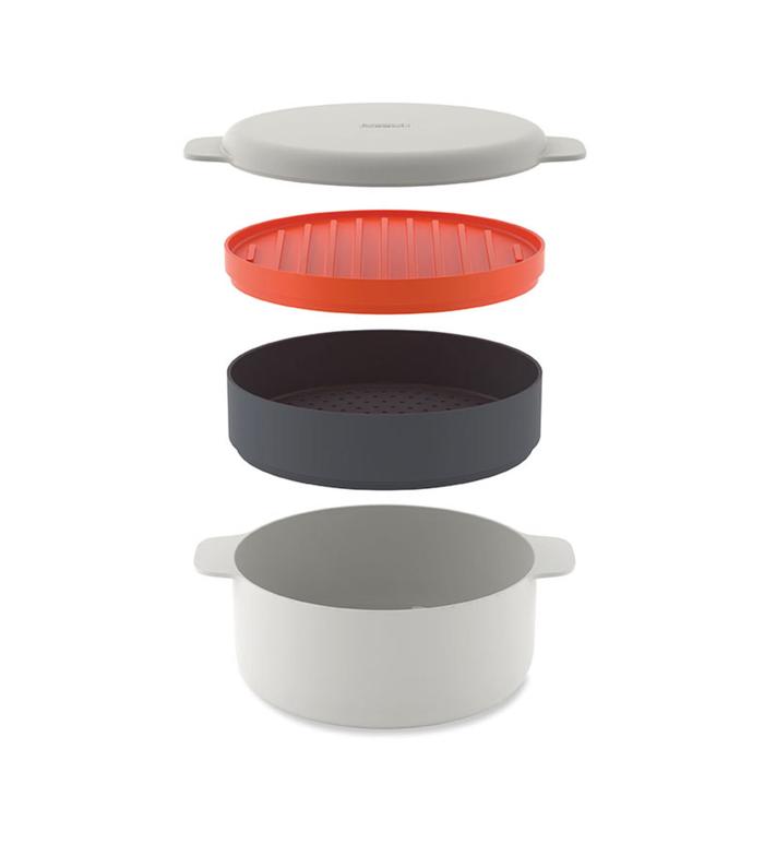 Jual M-cuisine 4-piece Stackable Microwave Cooking Set - Stone/orange ...