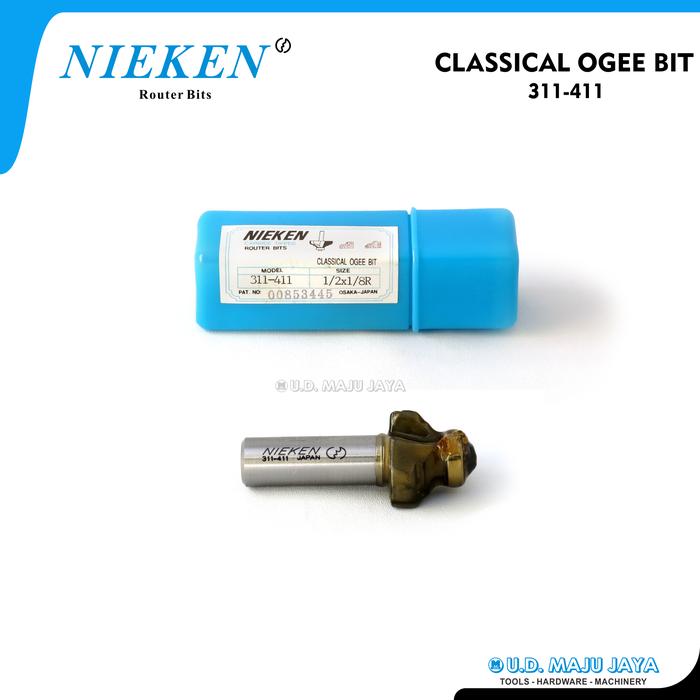 Jual NIEKEN Router Bits 311-411 ( Mata Profil Classical Ogee Bit 3,2mm ...