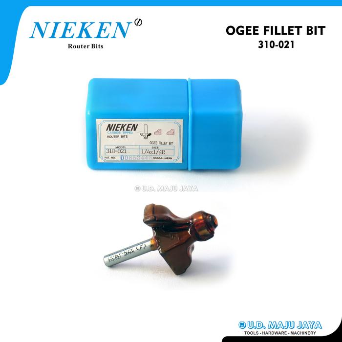 Jual NIEKEN Router Bits 310-021 ( Mata Profil Ogee Fillet Bit 6,35mm ...
