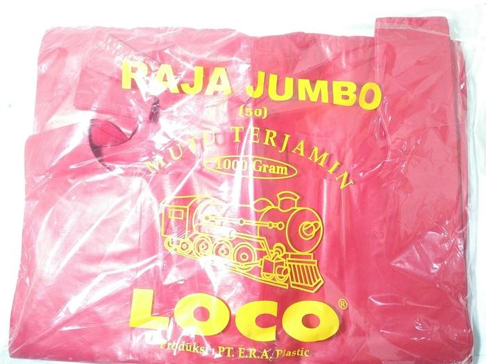 Jual Kantong Plastik/Kresek Loco Merah HDPE Raja JUMBO TEBAL Ukuran 50 ...