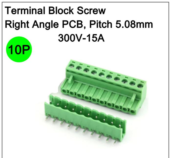 Jual Terminal Block 10 Pin PCB 2EDG Pitch 5.08mm Type L Siku Male ...
