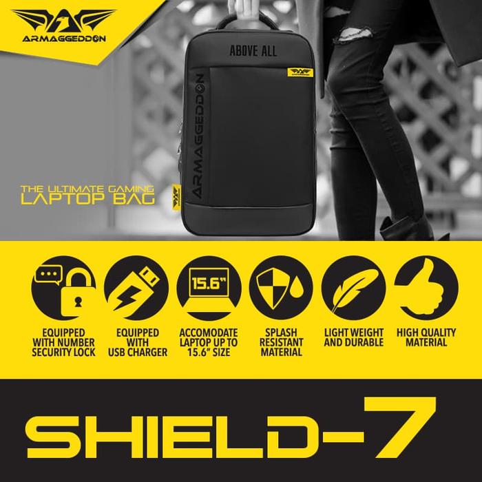 Jual Tas Laptop Gaming Armaggeddon Shield7 Safety Lock 15.6inch ...