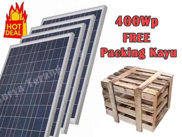Jual Paket 400Wp Solar Panel Polycrystalline Free Packing Kayu ...