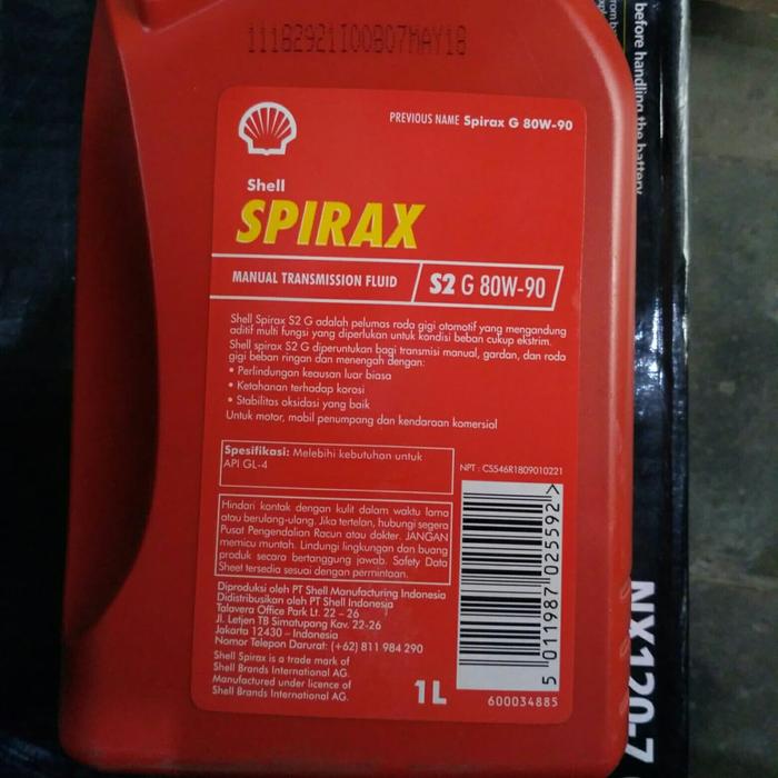 Jual oli shell spirax S2 G 80W-90 kemasan 1liter khusus gosend ...