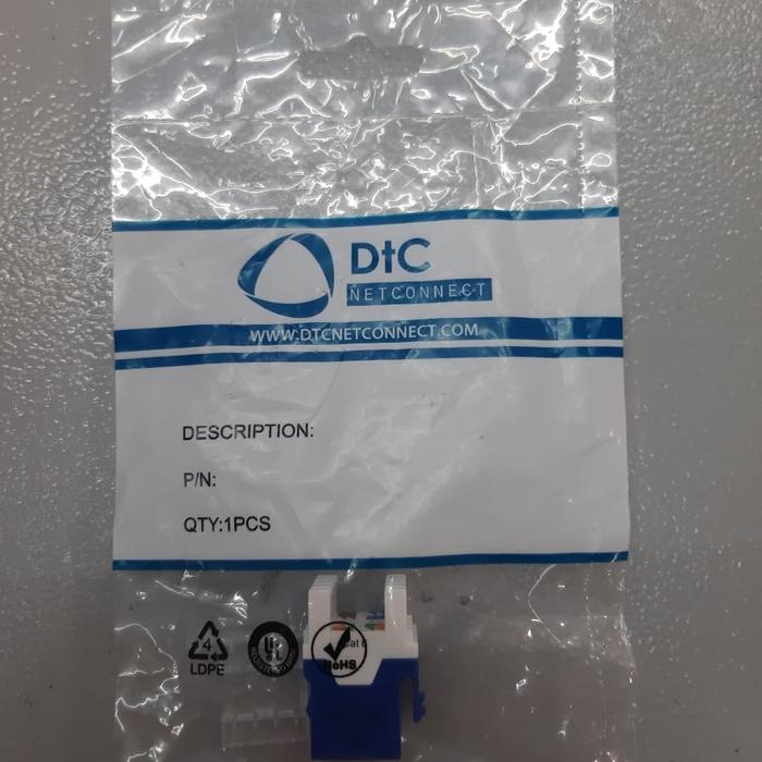 Jual DTC Modular Jack Cat6, Keystone RJ45 Cat6 - Biru - Jakarta Pusat ...