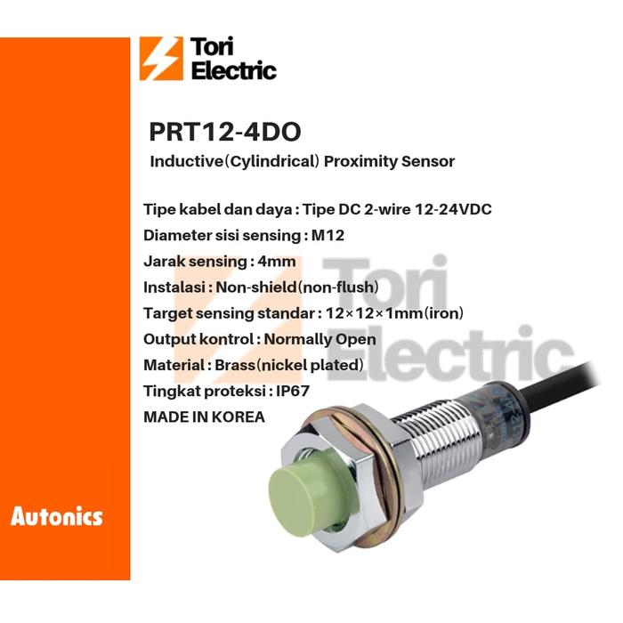 Jual AUTONICS INDUCTIVE (CYLINDRICAL) PROXIMITY SENSOR PRT12-4DO 100% ORI - Kota Bandung - Tori ...