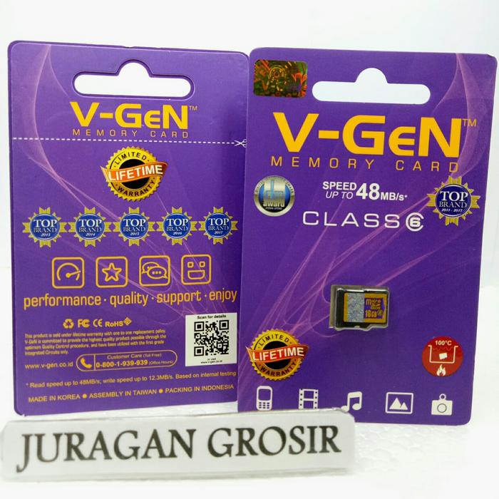 Jual V-GEN Micro SD Vgen 16GB Memory Card Original V Gen Micro SDHC ...