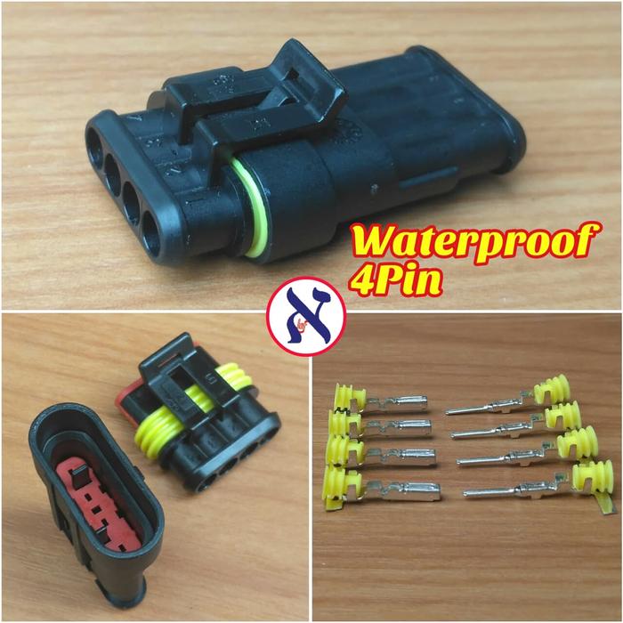 Jual konektor waterproof 4 pin socket connector kabel tahan air - Kota ...