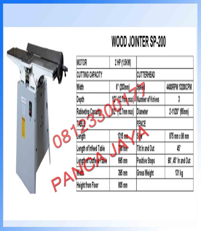 Jual MESIN WOOD JOINTER 8 inch SP 200 MESIN KAYU - Jakarta Timur ...