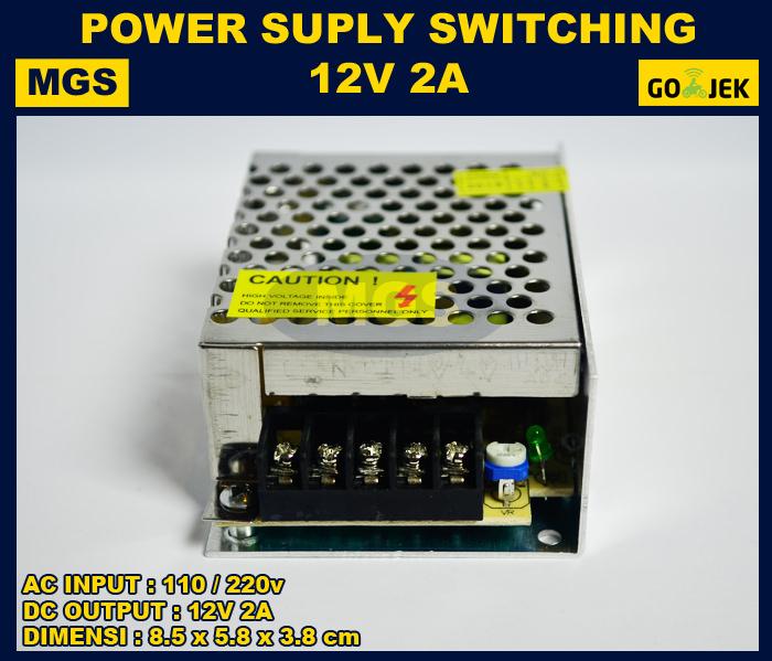 Jual Adaptor 12V 2A Power Supply Switching LED Jaring 2 Ampere 12 Volt ...