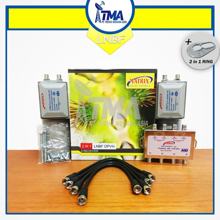 Jual MATRIX 2 IN 1 LNBF DPVH C-BAND - 4 RECEIVER + (2 IN 1 RING) - Kota ...