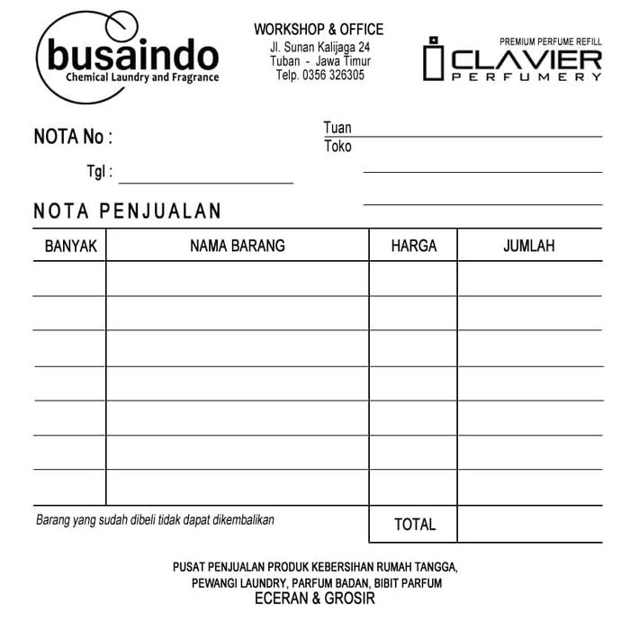 Jual Nota/Bon/faktur custom rangkap 2 - Kota Surabaya - TRIKARYA Desain ...