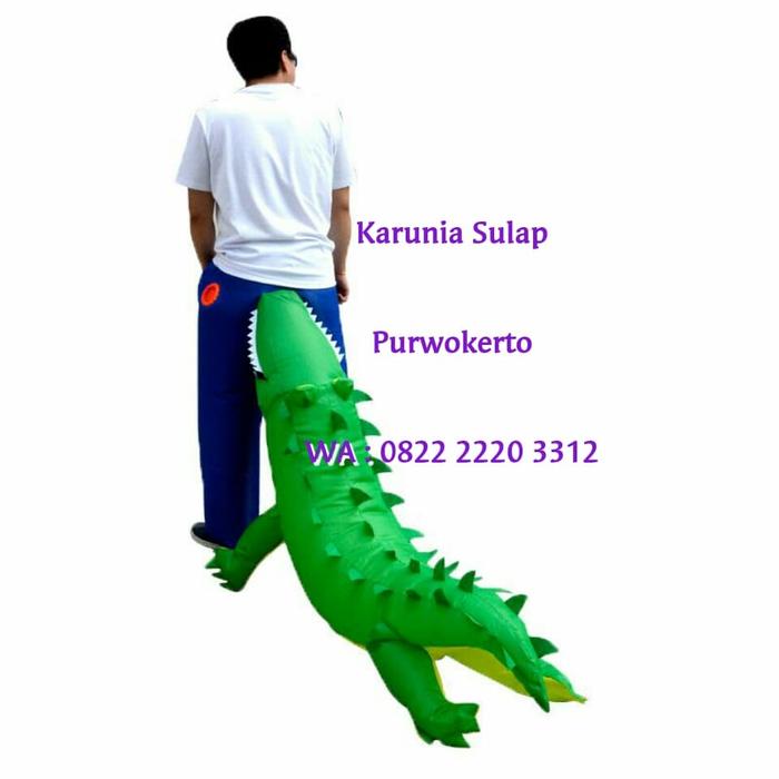 Jual KOSTUM DI GIGIT BUAYA LUCU BADUT COSPLAY KARNAVAL ANGIN BALON TIUP ...