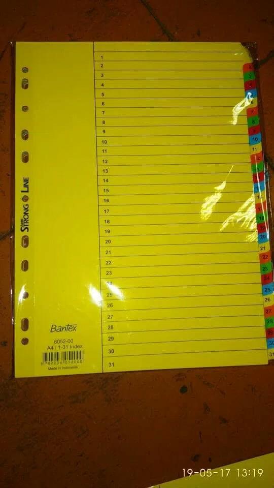 Jual Bantex Kertas divider .Angka kertas pembatas A4 5052-00 - Jakarta ...