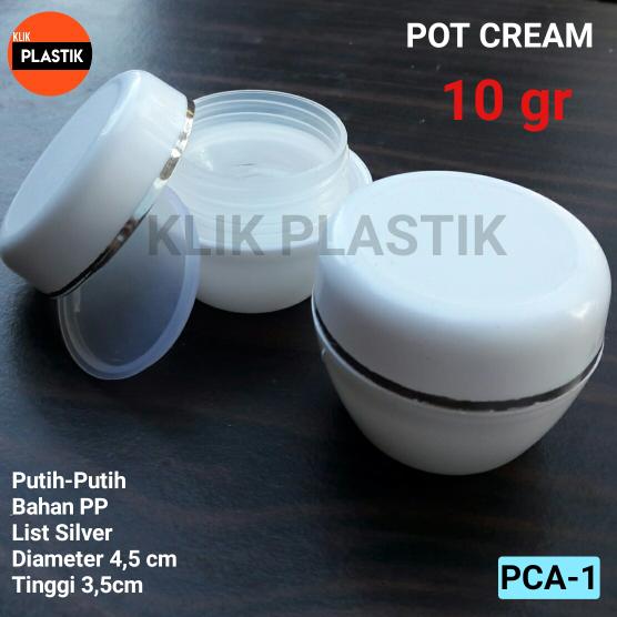 Jual POT CREAM 10 GR FULL PUTIH/TEMPAT KRIM/KEMASAN KOSMETIK/POT APPLE ...