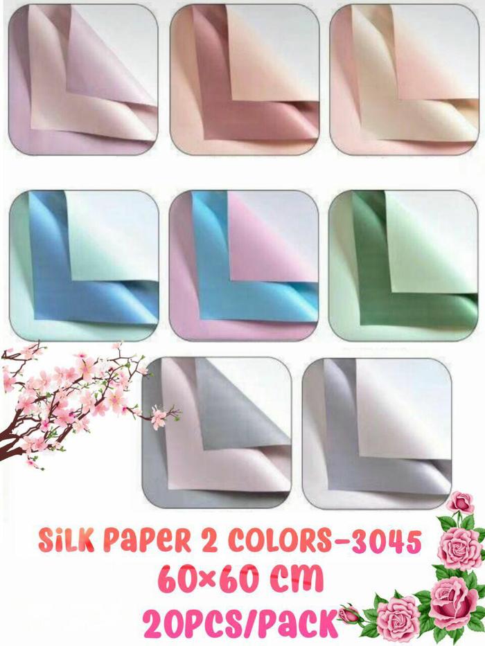 Jual Cellophane 2 Warna l Silk Paper 2 Colours l Kertas Bunga - Maroon ...