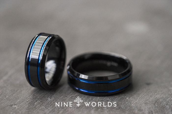 Promo Nine Worlds Ring cincin TUNGSTEN CERAMIC 18K CARBON LUME ...