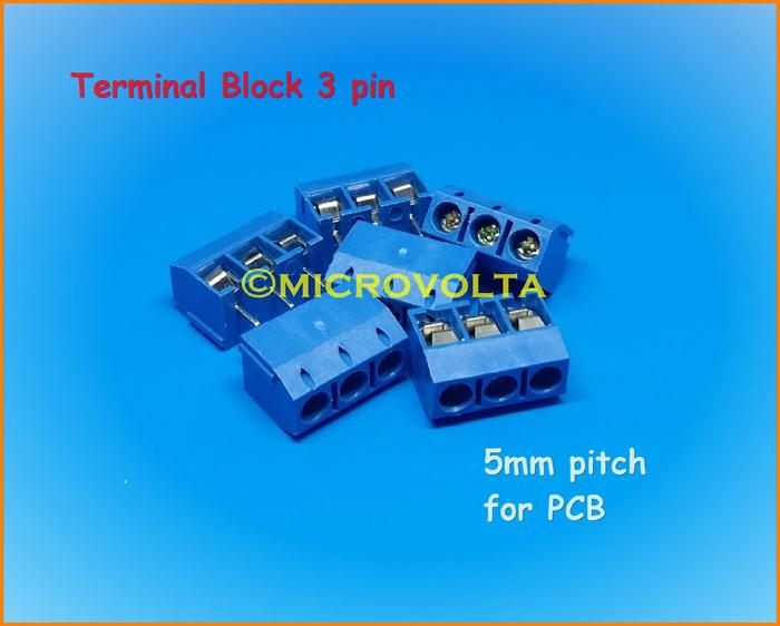 Jual Terminal Block PCB 3 pin 5mm Pitch BLUE - Kota Bandung ...