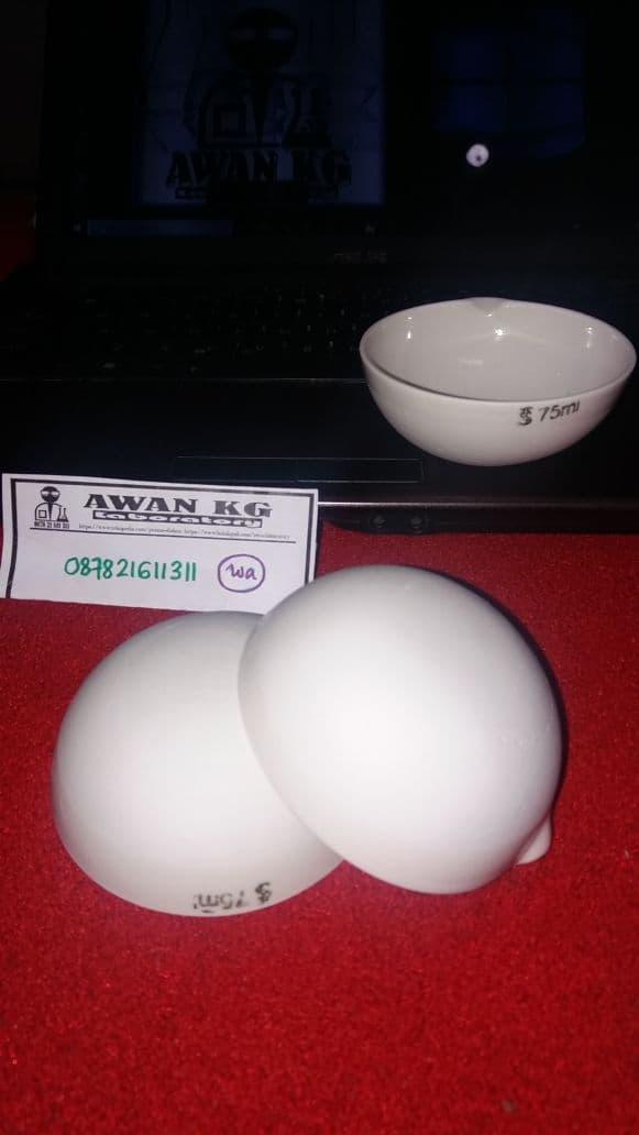 Jual Cawan penguap cawan porcelain 75ml 75 ml porselen evaporating dish ...