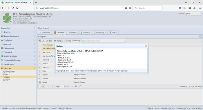 Jual Source Code Aplikasi Sistem Informasi Point of Sales "Admin ...