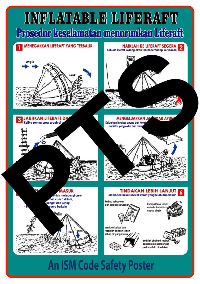 Jual Sticker Poster Imo Keselamatan Penurunan Liferaft safety sign ...