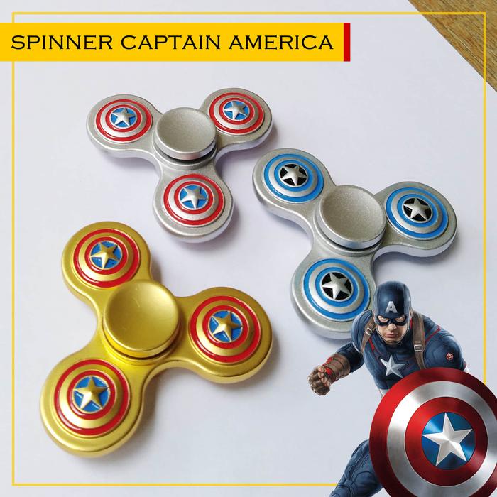 Jual Spinner Fidget Hand Captain America Metal Premium Quality 3 Sisi ...