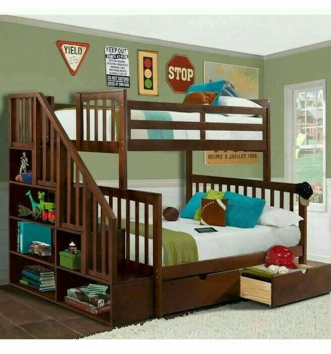 Jual Tempat Tidur Tingkat Tangga , Ukuran Kasur atas 100cm , Bawah ...
