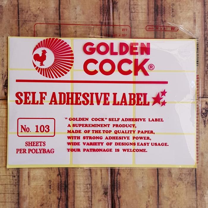 Jual Label Golden Cock No. 103 - Self Adhesive Label 103 - Sticker ...