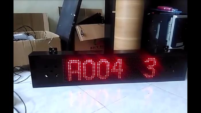 Jual sistem antrian display LED 22 x 90 cm + 4 tombol panggil + 2 ...