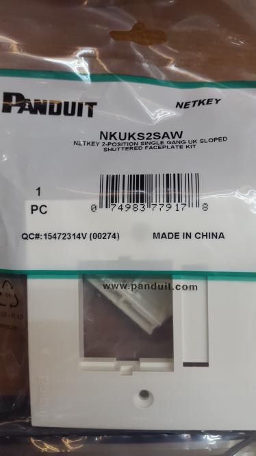 Jual face plate PANDUIT NETKEY NKUKS2SAW / panduit netkey / modular ...