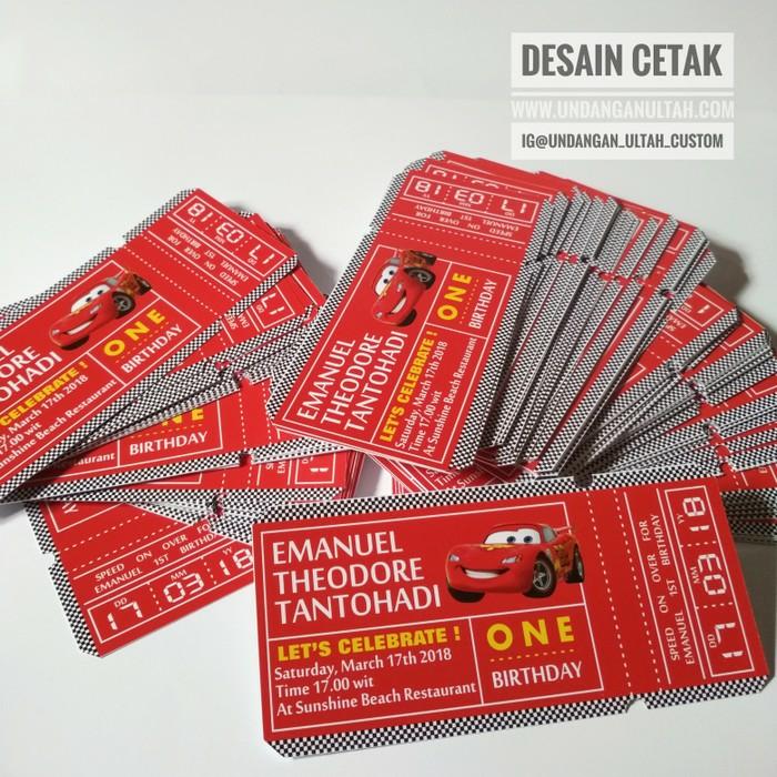Jual Undangan tiket, backdrop, topi, thank card dan label aqua ultah ...