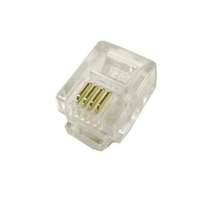 Jual CONNECTOR RJ11 4PIN isi 100pcs | Konektor Line Telp / Telephone RJ ...