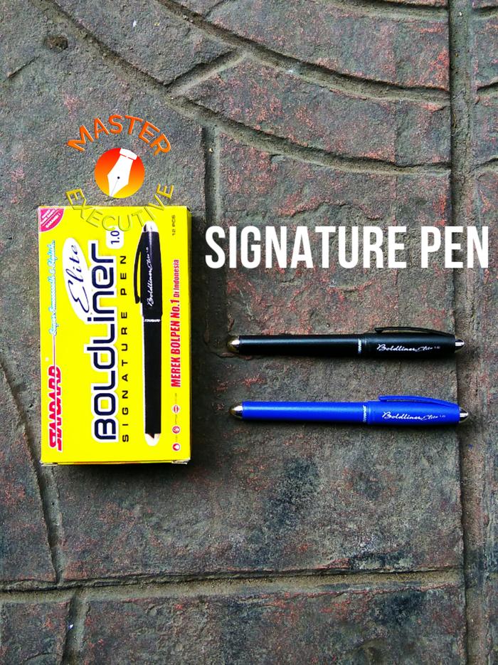 Jual Standard BoldLiner Elite 1.0 Pulpen Tanda Tangan Hitam Biru ...
