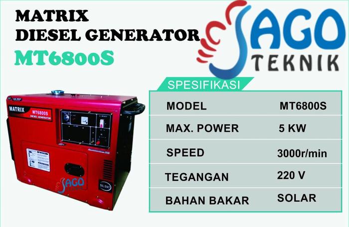Jual Genset Diesel Silent 5000 watt / Generator Solar Matrix - Kota ...