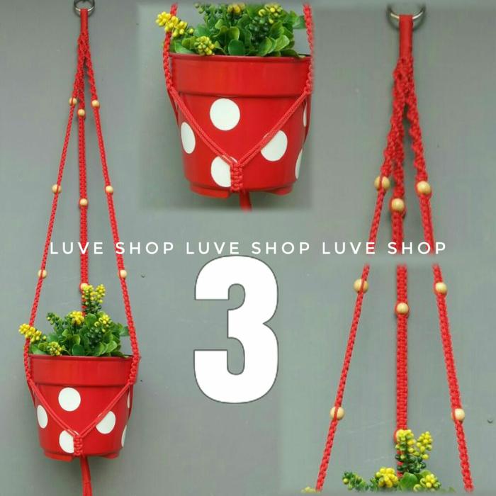 Jual tali pot macrame / talipot / hiasan dinding / gantungan pot bunga ...