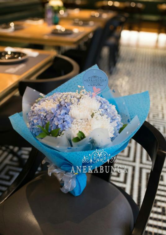 Jual Hand Bucket Bunga Asli hydrangea rose buket mawar lily fresh ...