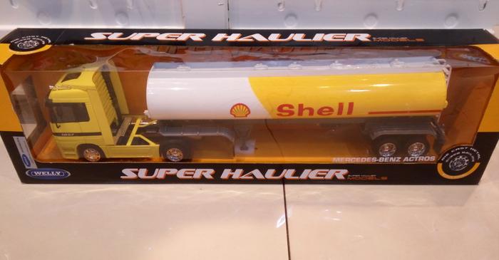 Jual Diecast welly super hauler mercedes- benz actros / miniatur shell ...