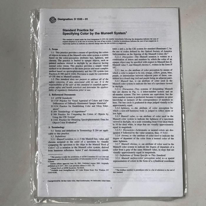 Jual ASTM D1535 - 01 Standard Practice for Specifying Color by the Munsell - Jakarta Utara ...