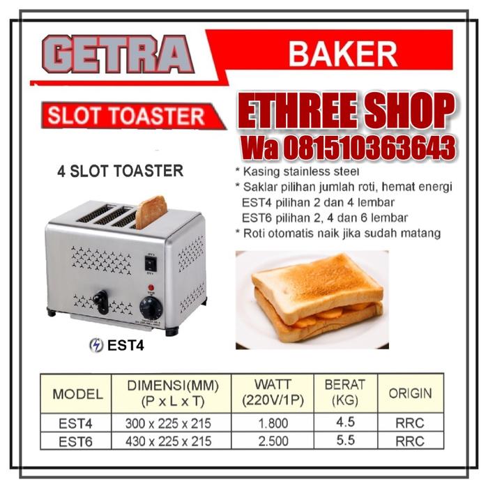 Promo GETRA EST4 - EST 4 - TOASTER - PEMANGGANG ROTI 4 SLOT - PRAKTIS ...