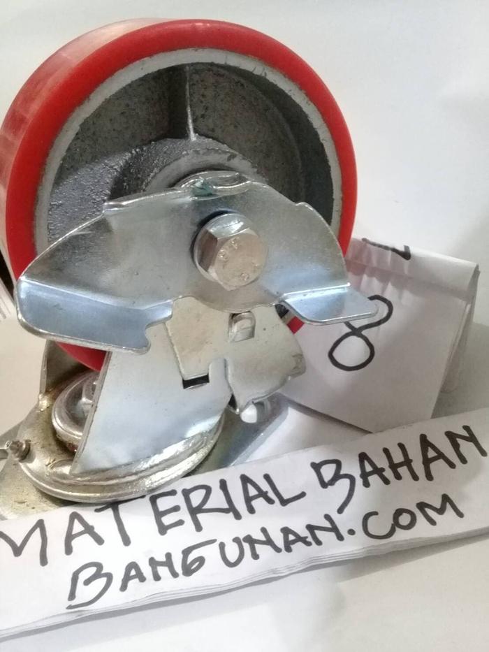 Jual roda pu hidup rem 10 inc roda gerobak roda material roda heavy ...