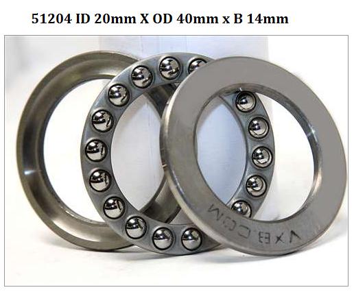 Jual 51204 Thrust Ball Bearing ID 20mm x OD 40mm x B 14mm - Jakarta ...