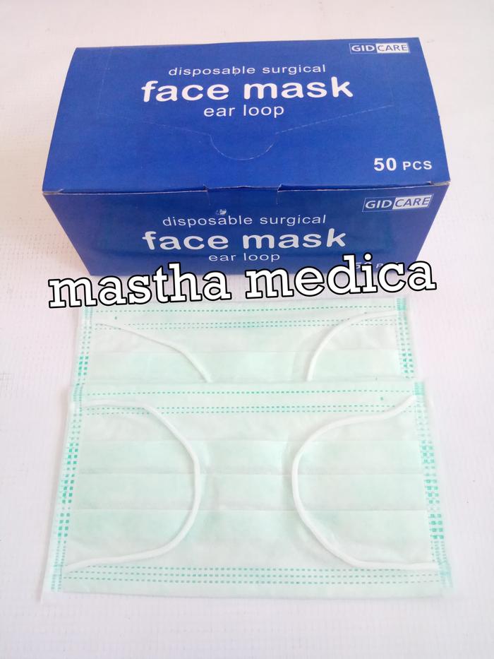 Jual Masker Bedah Debu Penutup Mulut Face Mask Earloop Gidcare Hijau ...