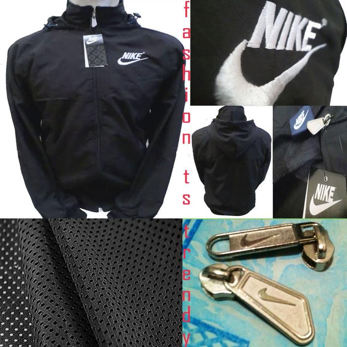 Nike Logo On White Vertical Stripe Black Full-Zip Hooded, 58% OFF