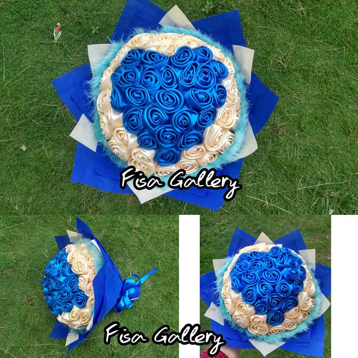Jual bunga bucket satin love dongker cream - Kota Bandar Lampung - fisa ...