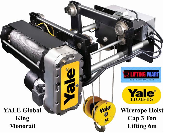 Jual Monorail Electric Wirerope Hoist Cap 3T Lifting 6m, Yale Global ...
