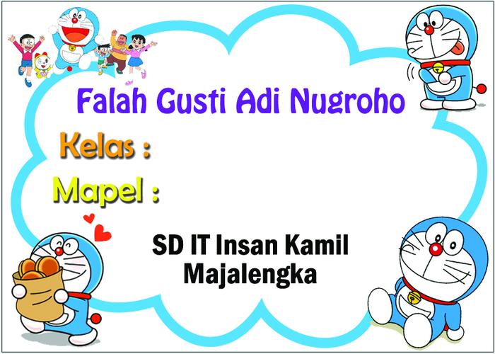 Jual Stiker Buku Doraemon / Label Buku Doraemon / Stiker Nama Buku ...