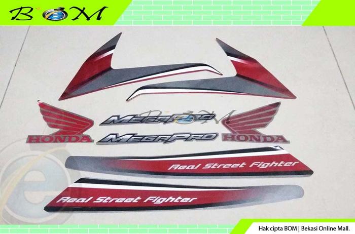 Jual Striping Stiker Sticker Honda New MEGAPRO MEGA PRO 2011 merah abu ...