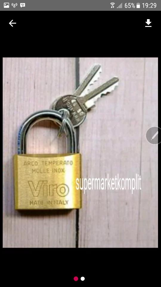 Jual Gembok merk viro gepeng ukuran 40mm kuat made in italy bahan ...