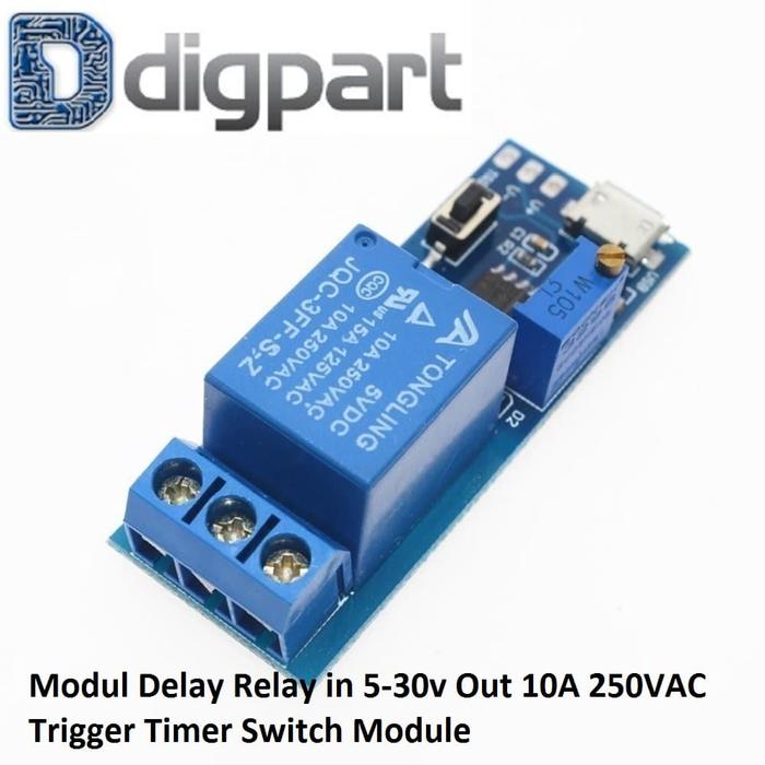 Jual Modul Delay Relay in 5-30v Out 10A 250VAC Trigger Timer Switch ...
