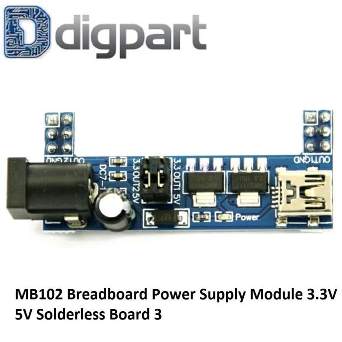 Jual MB102 Breadboard Power Supply Module 3.3V / 5V Solderless Board - Kota Malang - DigPart ...